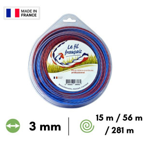 Fil débroussailleuse hélicoïdal "Le fil Français" - 3 mm