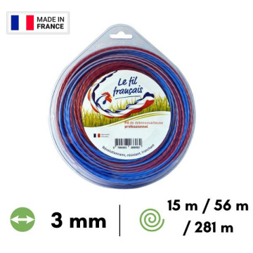 Fil débroussailleuse hélicoïdal "Le fil Français" - 3 mm